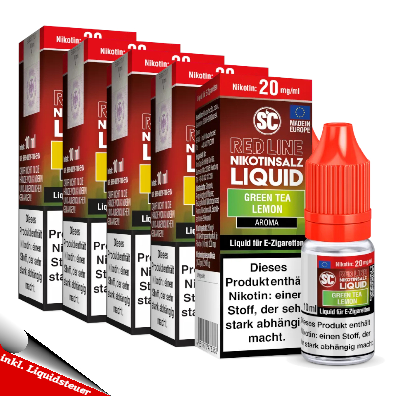 5x 10 ml SC RED LINE Nikotinsalz Liquid Probierbox E-Liquid Aroma, 26,90